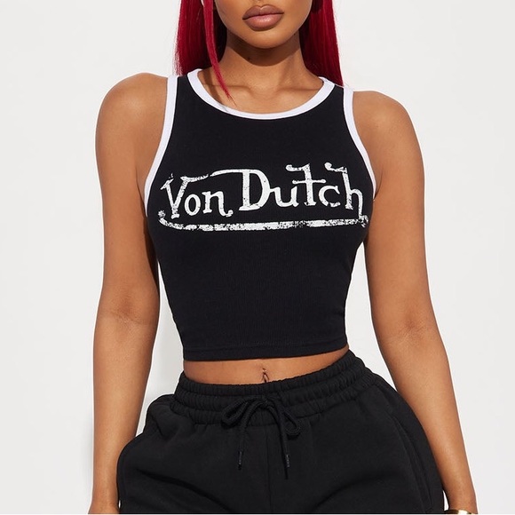 Von Dutch | Tops | Von Dutch Ringer Tank Top Black White | Poshmark